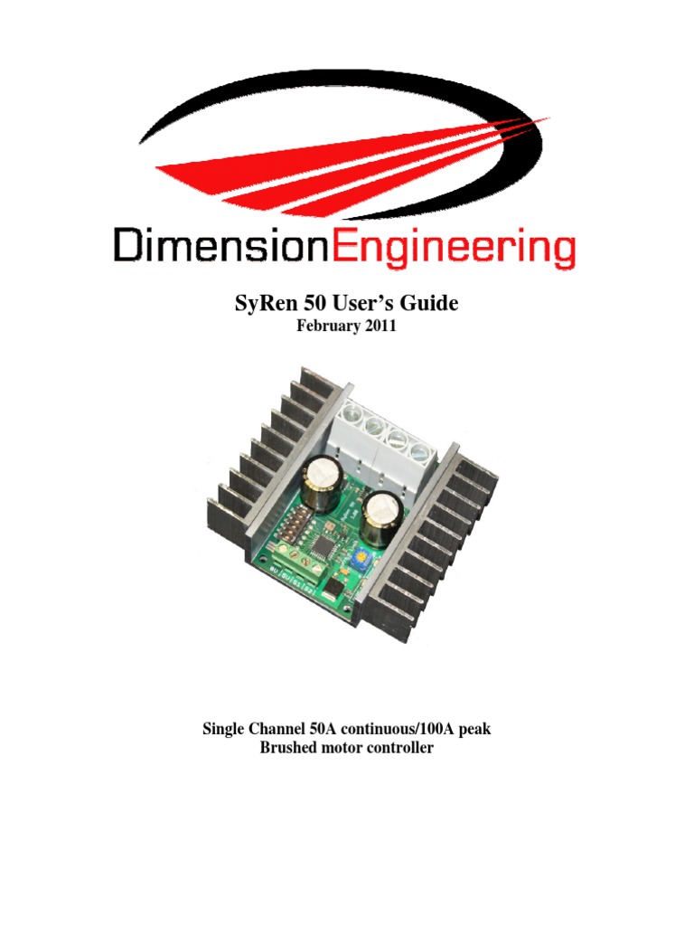SyRen 50 User Guide | PDF | Battery (Electricity) | Electrical Connector