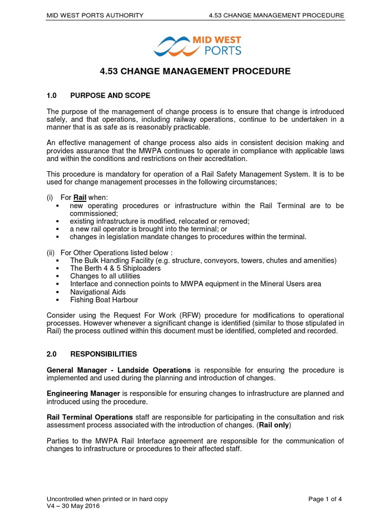 4.53 Change Management Procedure (1) | Risk | Verification And Validation