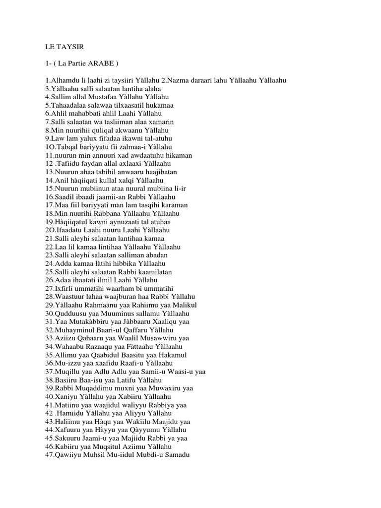 Le Taysir | PDF