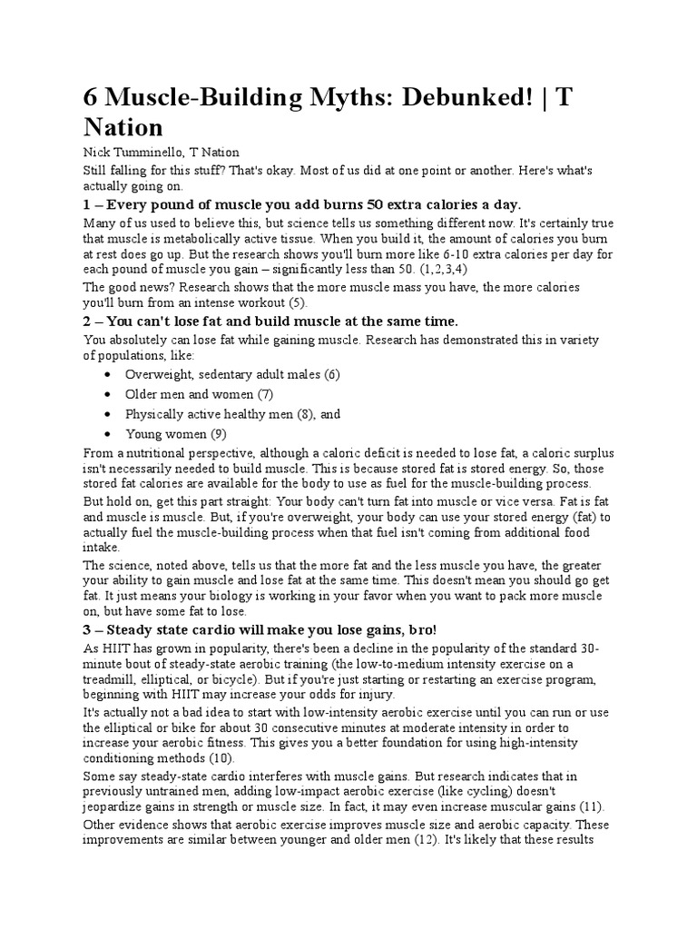 Muscle Building Myths | PDF | Aerobic Exercise | Physical Exercise