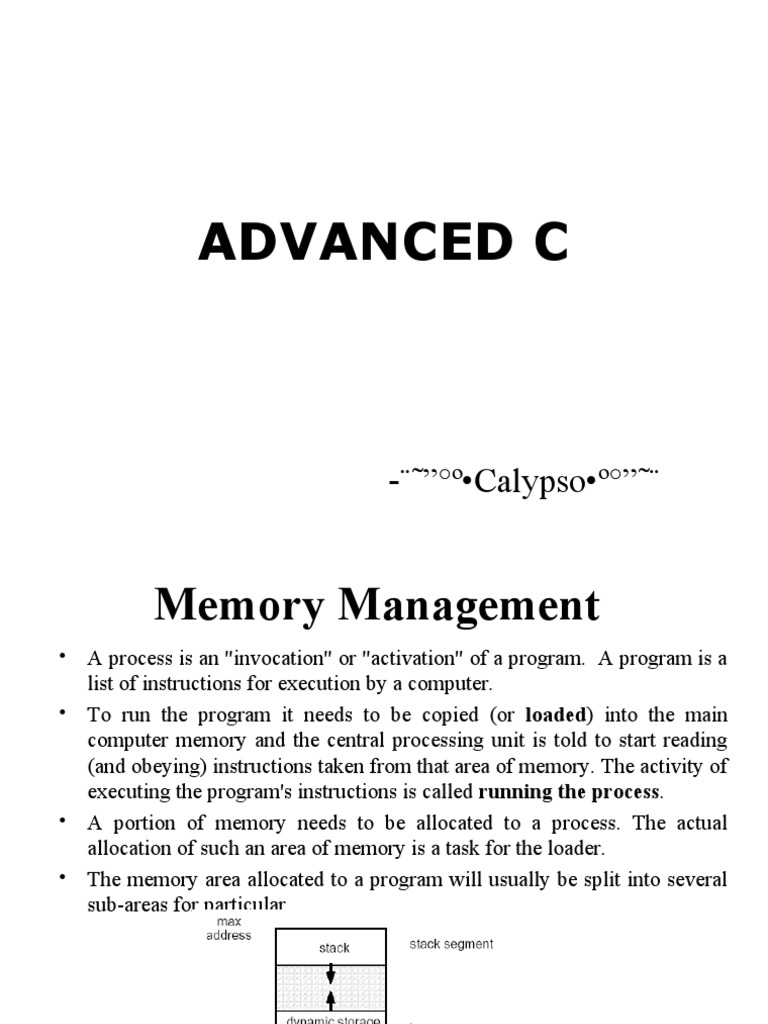 Advanced C: - "°º - Calypso - º°" | PDF | Pointer (Computer Programming ...