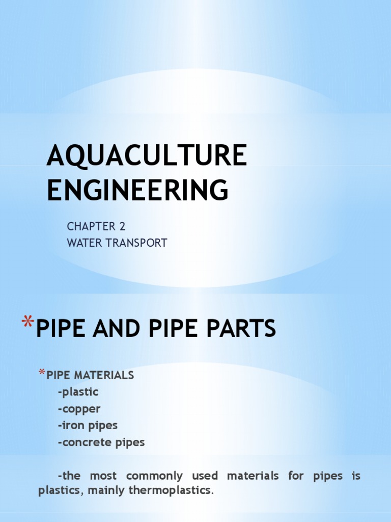 Chapter 2 - Water Transport | PDF | Pipe (Fluid Conveyance) | Fiberglass
