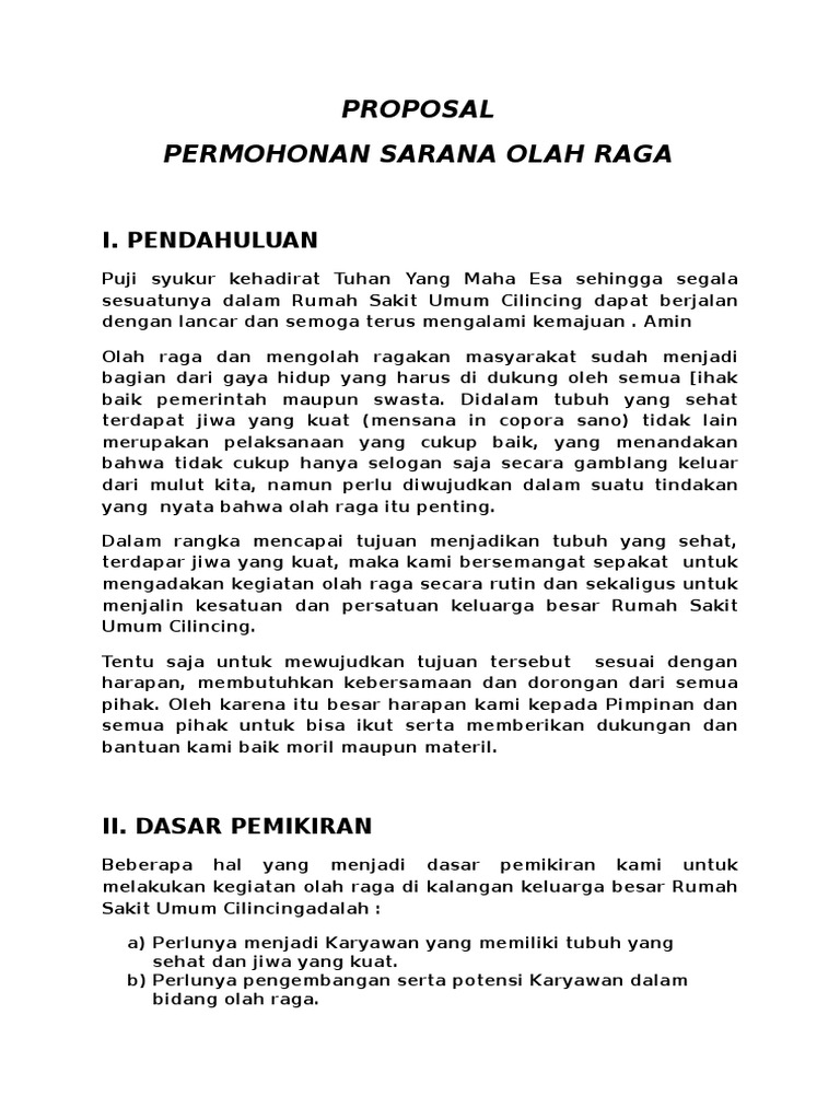 PROPOSAL Tenis Meja | PDF
