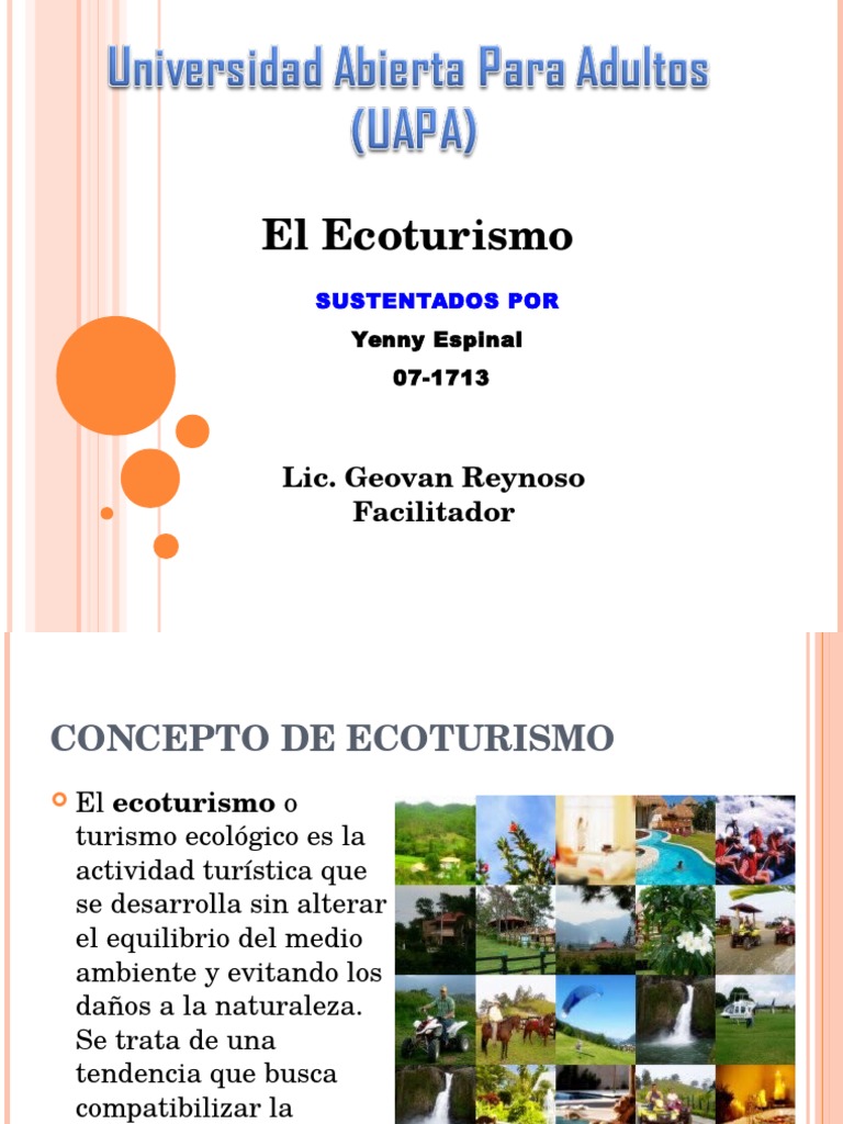 ECOTURISMO DIAPOSITIVA