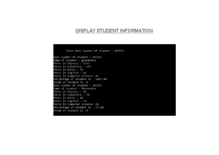 Display Student Information | PDF