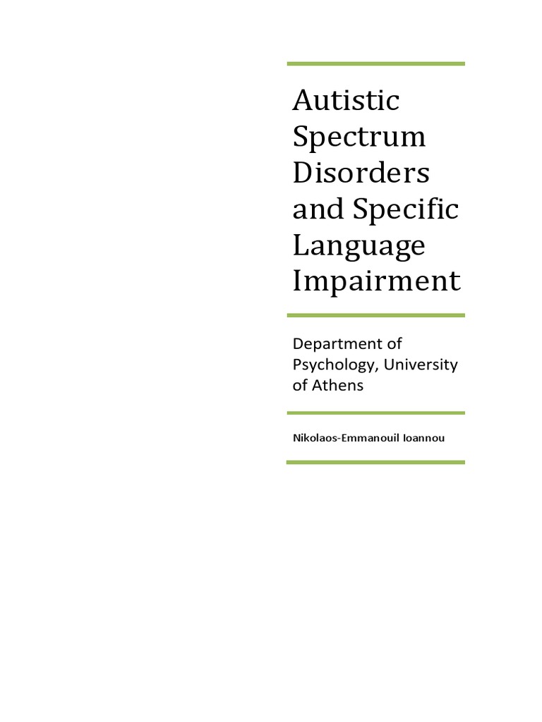Autistic Spectrum Disorders and Specific Language Impairment | Download ...