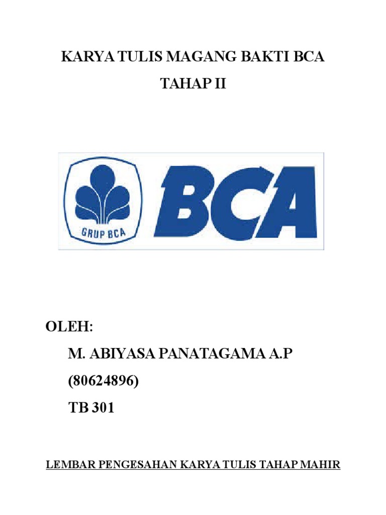Karya Tulis Magang Bakti Bca3 | PDF