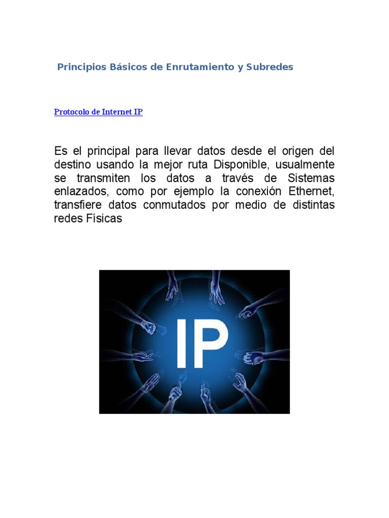 Principios Básicos de Enrutamiento y Subredes | PDF | Dirección IP | Enrutador (Computación)