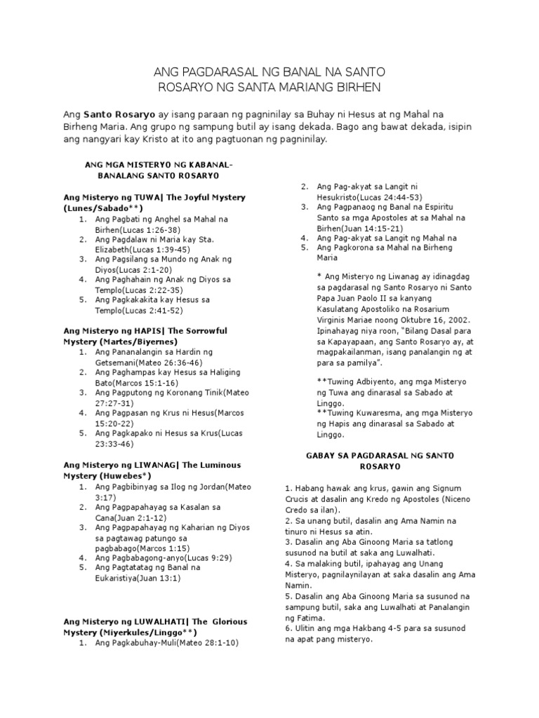 Ang Pagdarasal NG Banal Na Santo | PDF