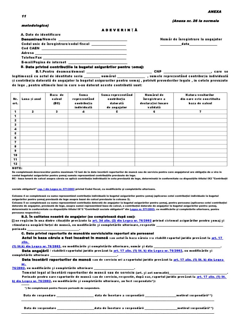 Model Adeverinta Vechime Pdf - Model adeverinta vechime
