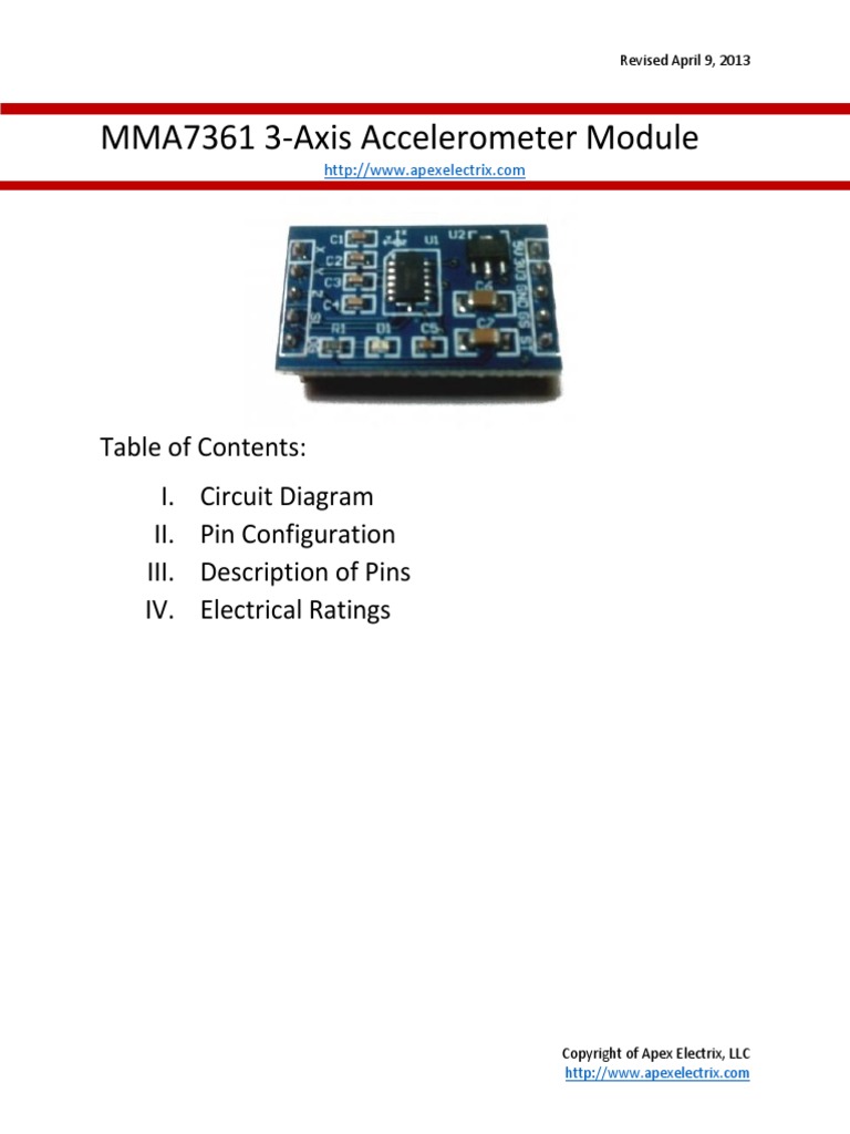 Datasheet Module Mma7361 PDF | PDF