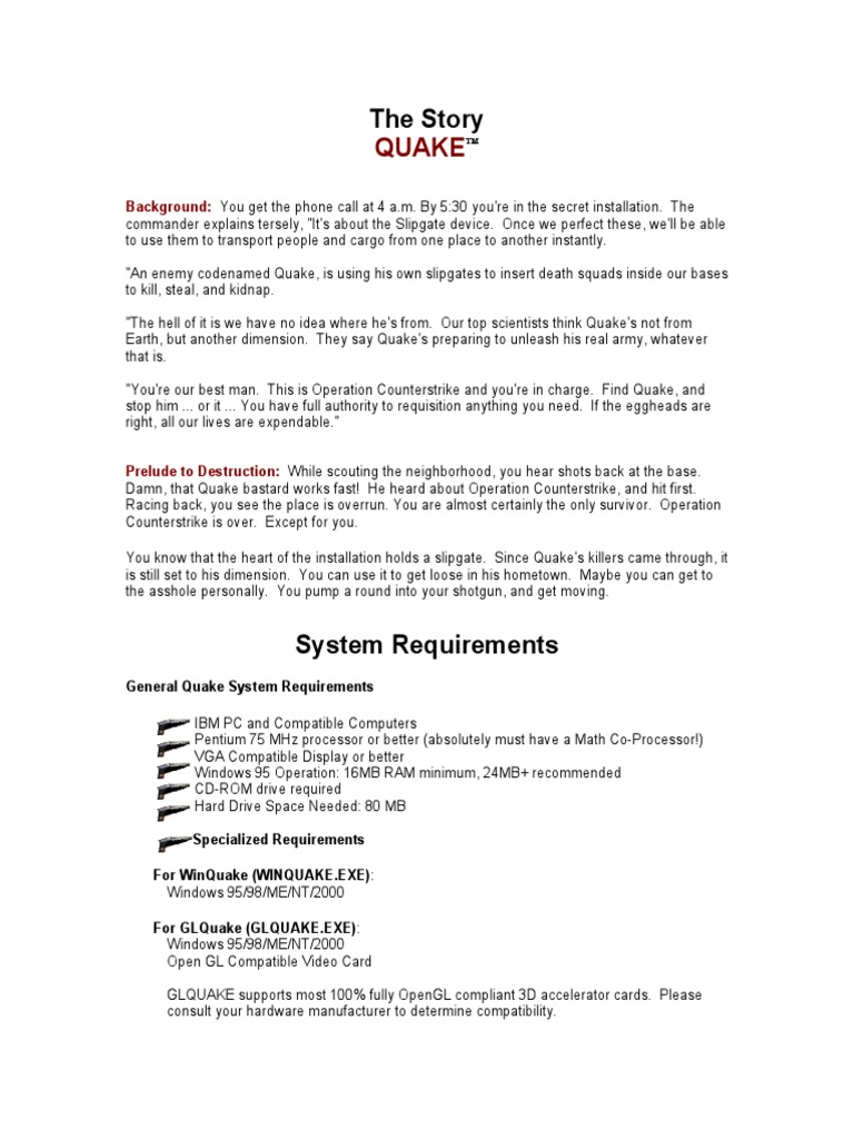 Quake - Manual PDF | PDF | Computing | Computing And Information Technology