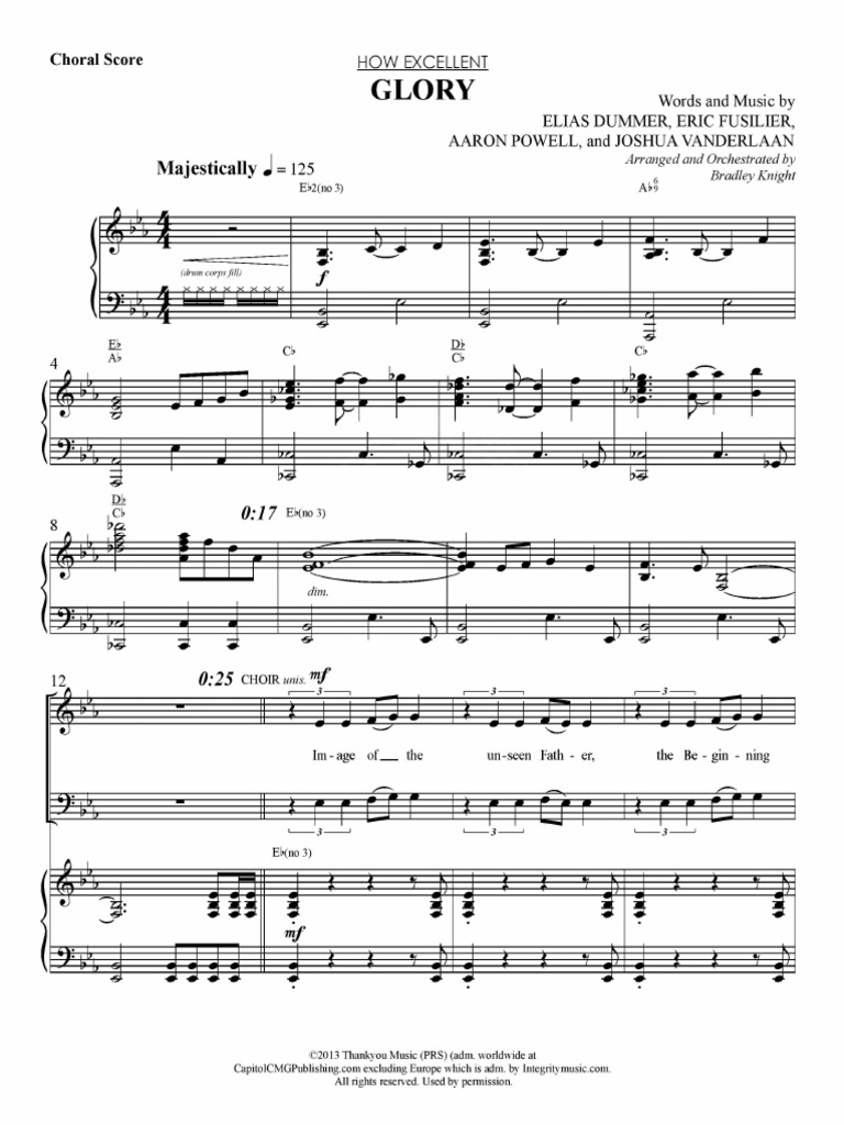 Glory - Arr. by Bradley Knight | PDF