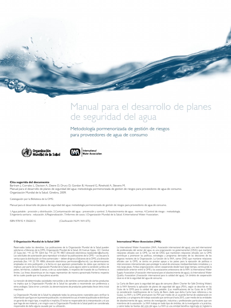 Manual para El Desarrollo de Planes de Seguridad Del Agua OMS | PDF | Organización no ...