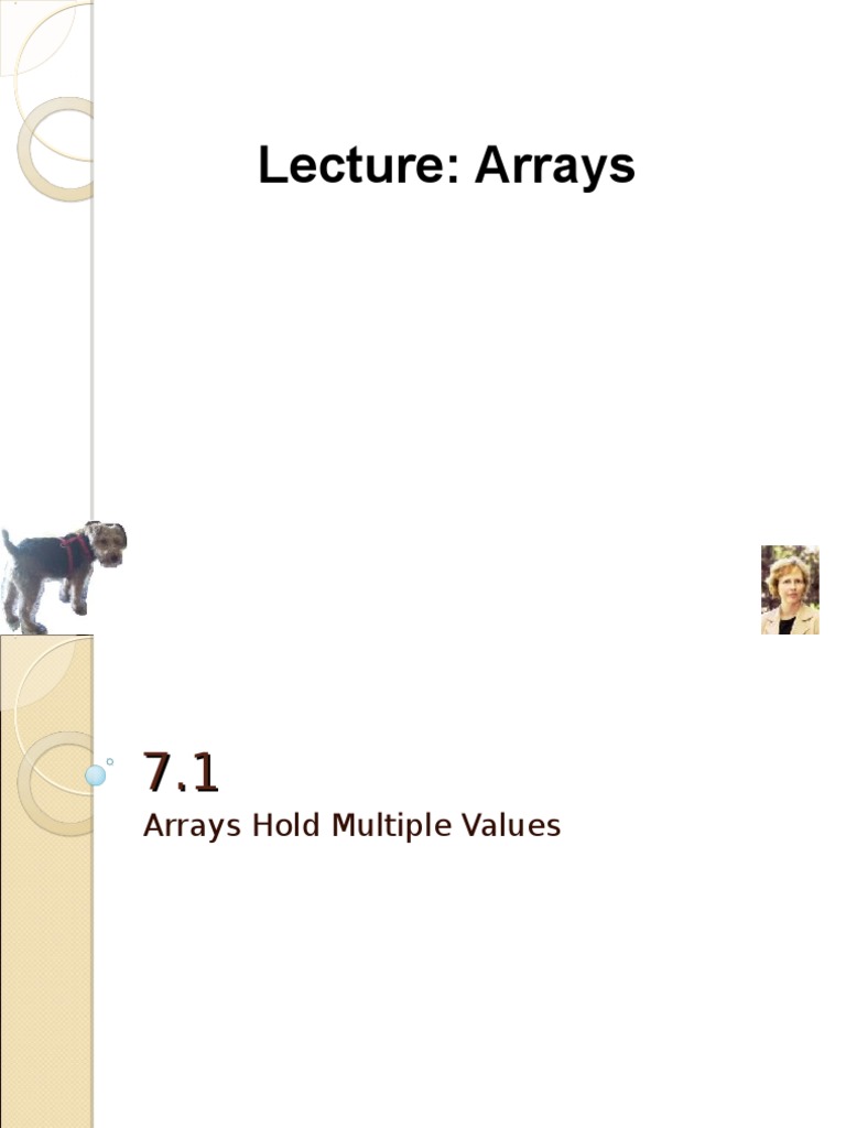 Chapter7 Lectures | PDF | Array Data Structure | Array Data Type