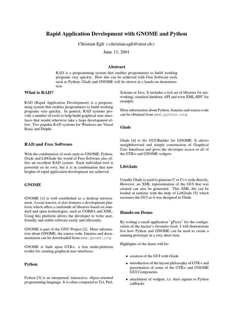 Python Glade Gtk Egli Pdf Graphical User Interfaces Python Programming Language