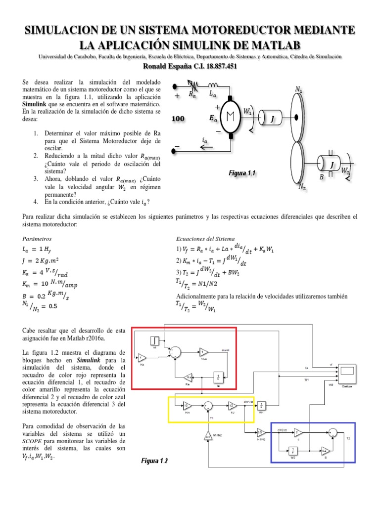 Simulacion Motoreductor Simulink | PDF | Matlab | Simulación
