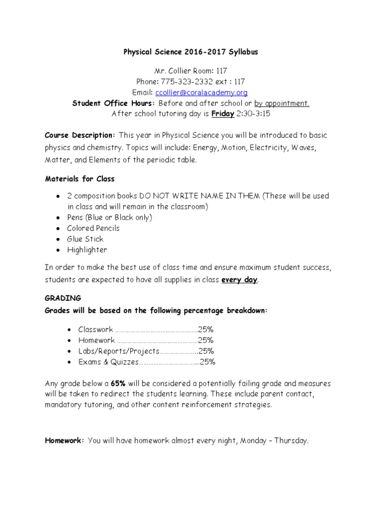 001 Syllabus For 8th Grade 2016 2017 PDF Syllabus Classroom