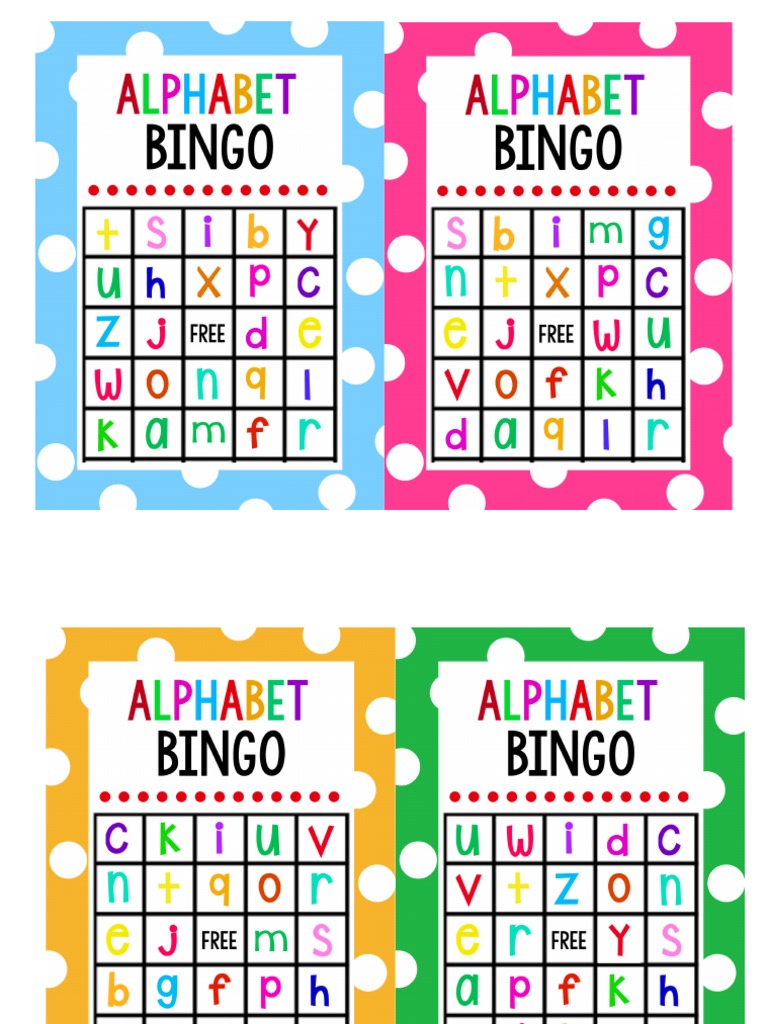 Lowercase Alphabet Bingo Cards | PDF