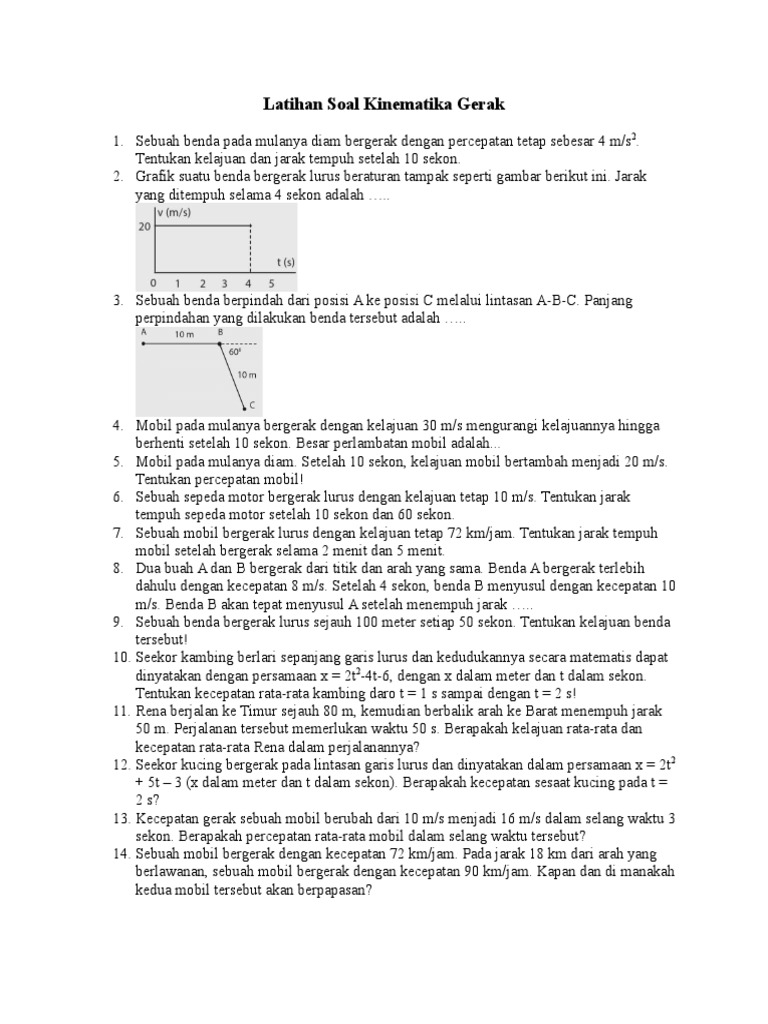 Latihan Soal Kinematika Gerak | PDF