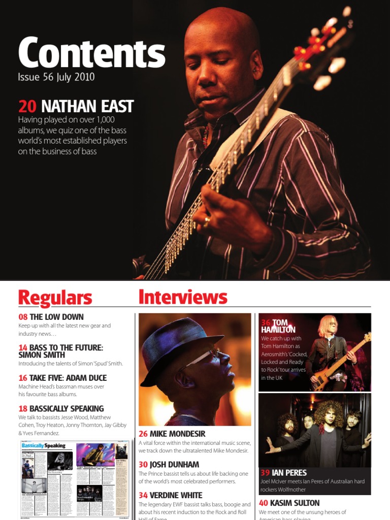 Bass Guitar Magazine Issue 56 Contents | PDF | Bass Guitar | Popular Music