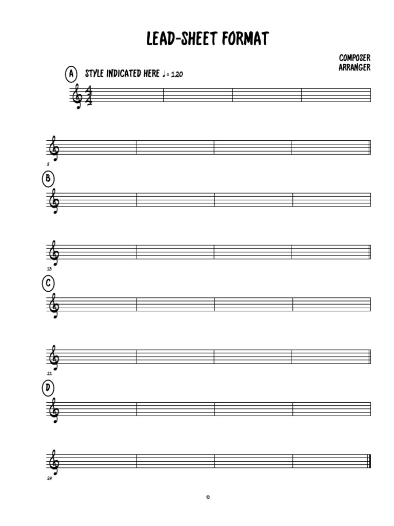 Lead-Sheet Format: Style Indicated Here A | PDF