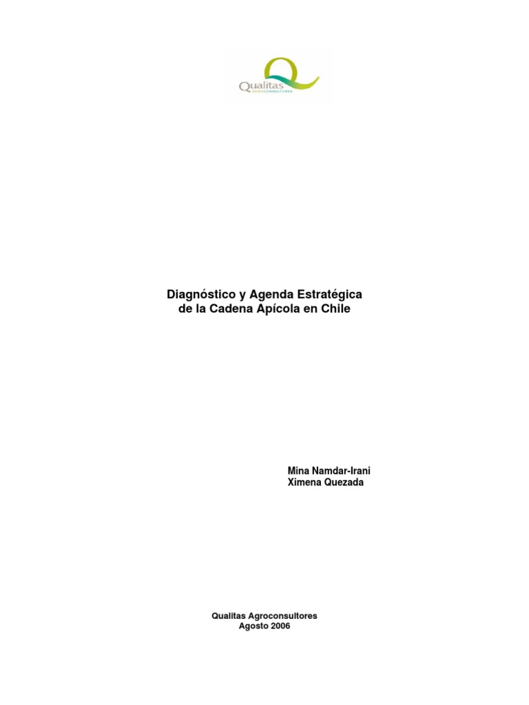 Diagnóstico y Agenda Estratégica de La Cadena Apícola en Chile Mina ...