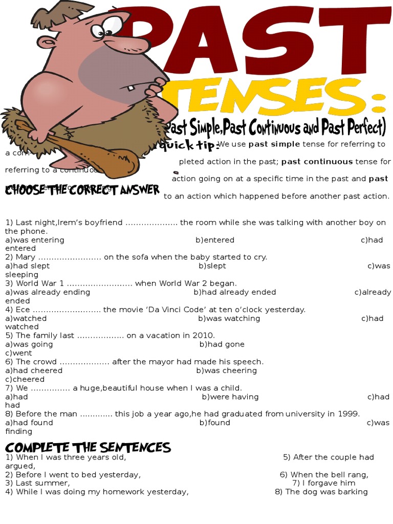 Test Paper - Past Tense | PDF