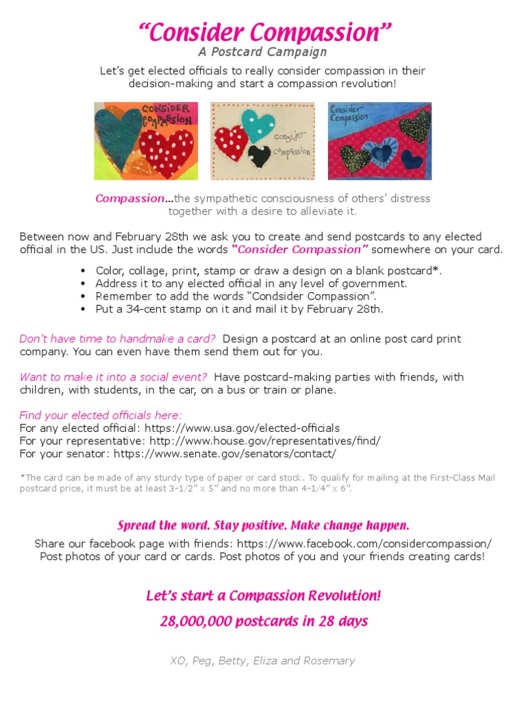 "Consider Compassion": A Postcard Campaign | PDF
