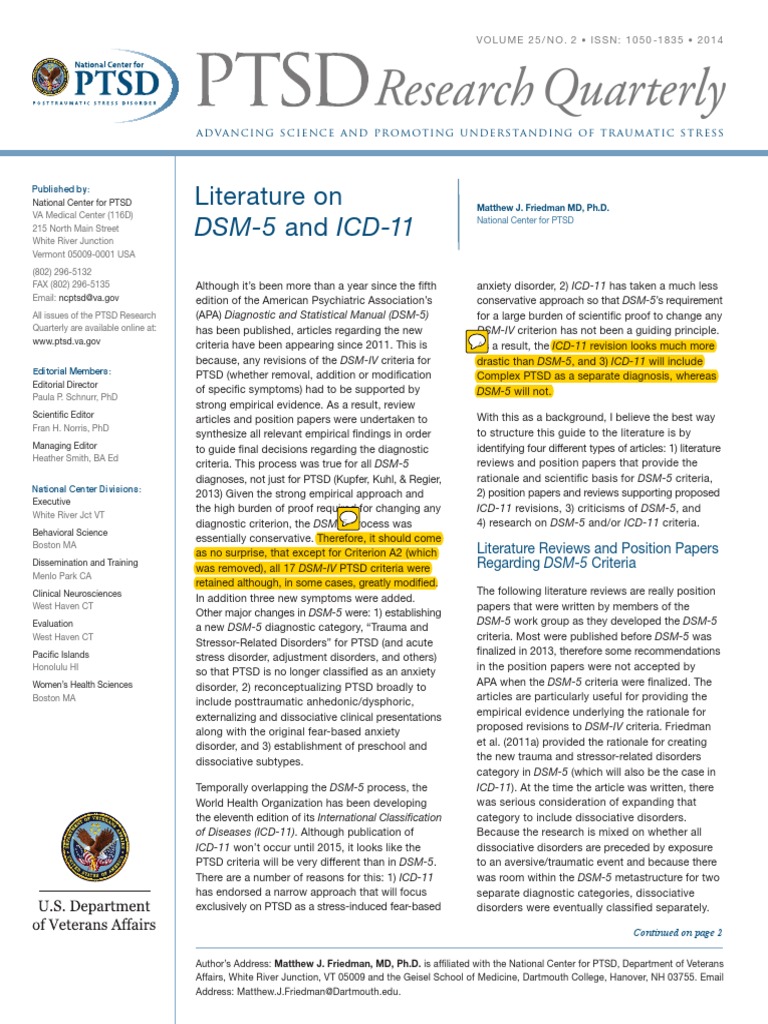 ++PTSD in DSM5 Și ICD 11 PDF | PDF | Dsm 5 | Posttraumatic Stress Disorder