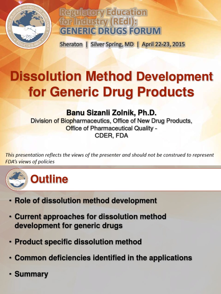 Diss Method Dev | PDF | Food And Drug Administration | Generic Drug