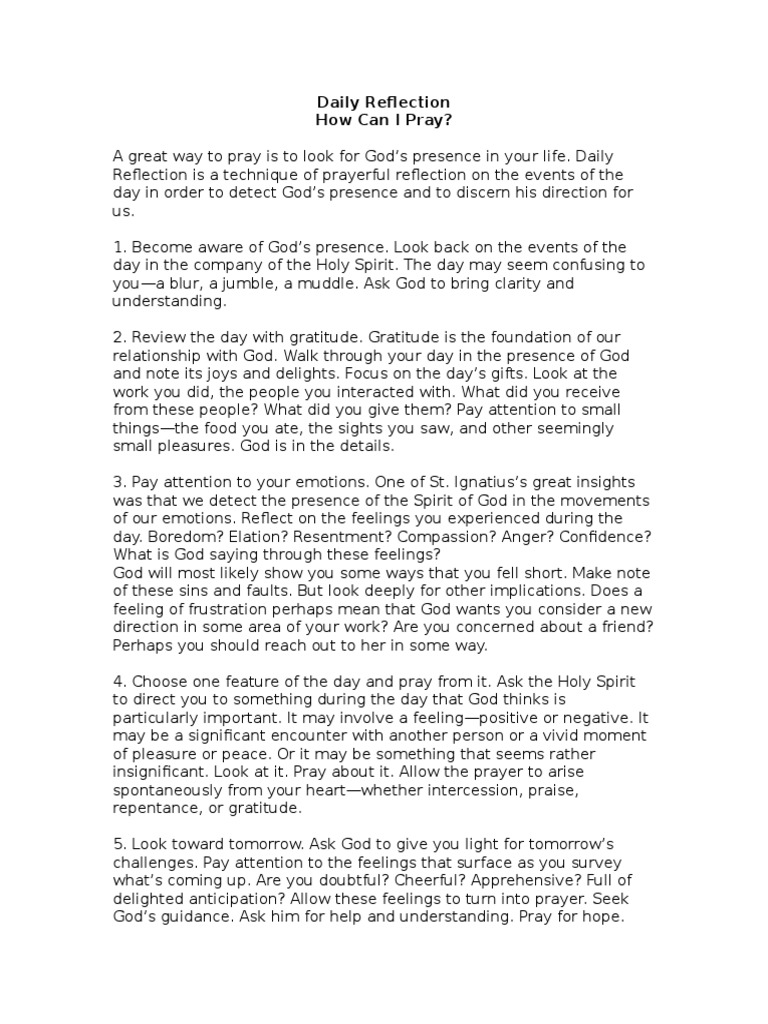Daily Reflection How Can I Pray? | PDF