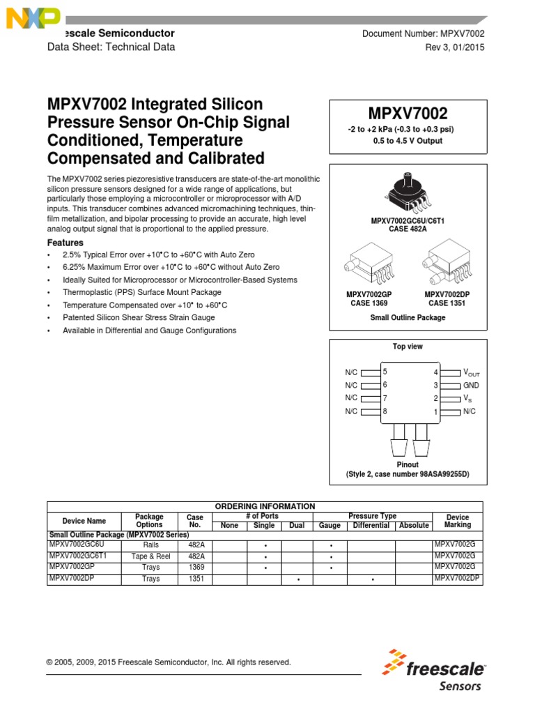 MPXV7002 PDF | PDF | Sensor | Electronic Circuits