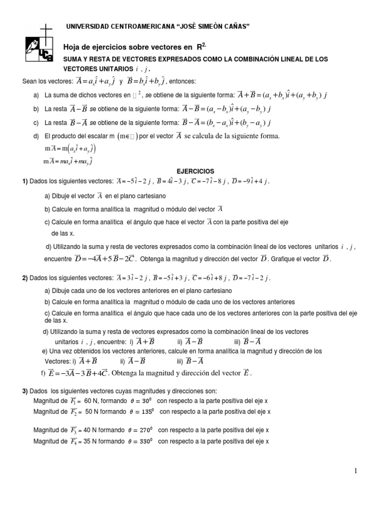 Vectores en R2 | PDF | Vector Euclidiano | Sistema de coordenadas ...