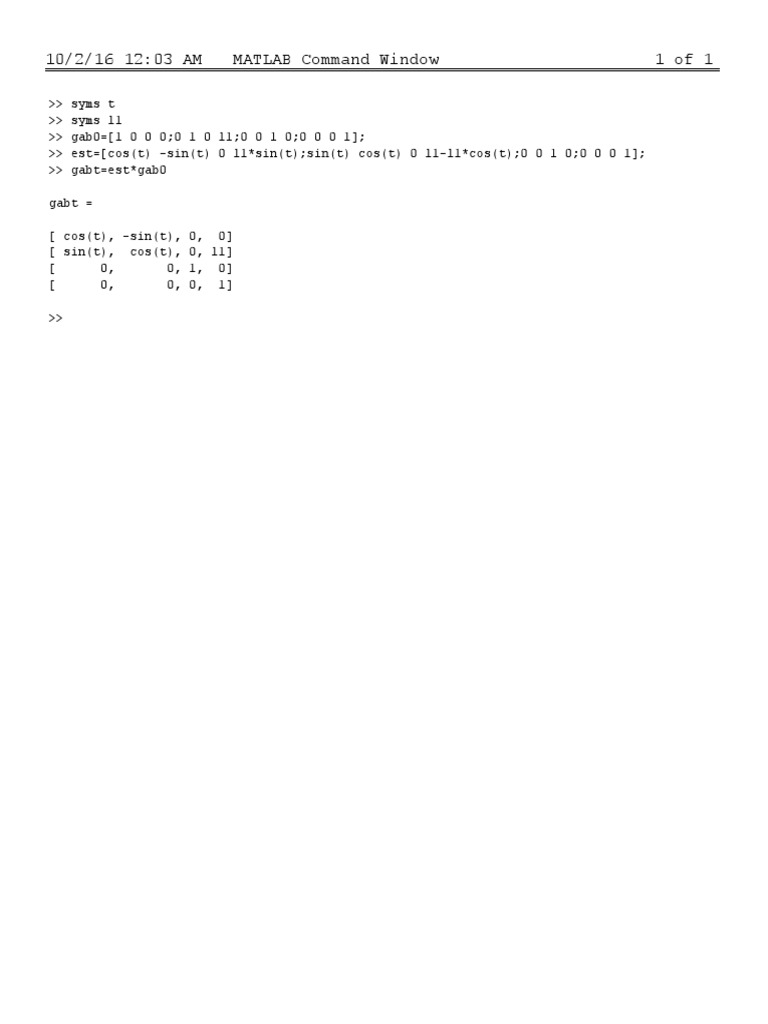 Rigid Transformation Matlab | PDF