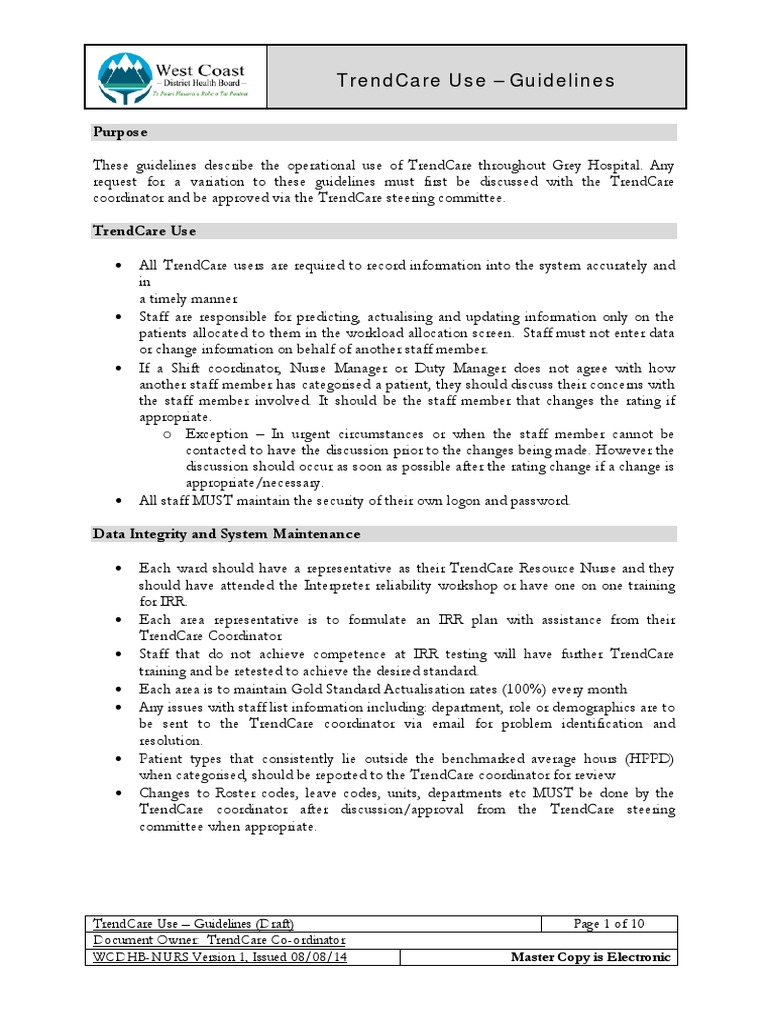 TrendCare User Guidelines | PDF | Patient | Midwife