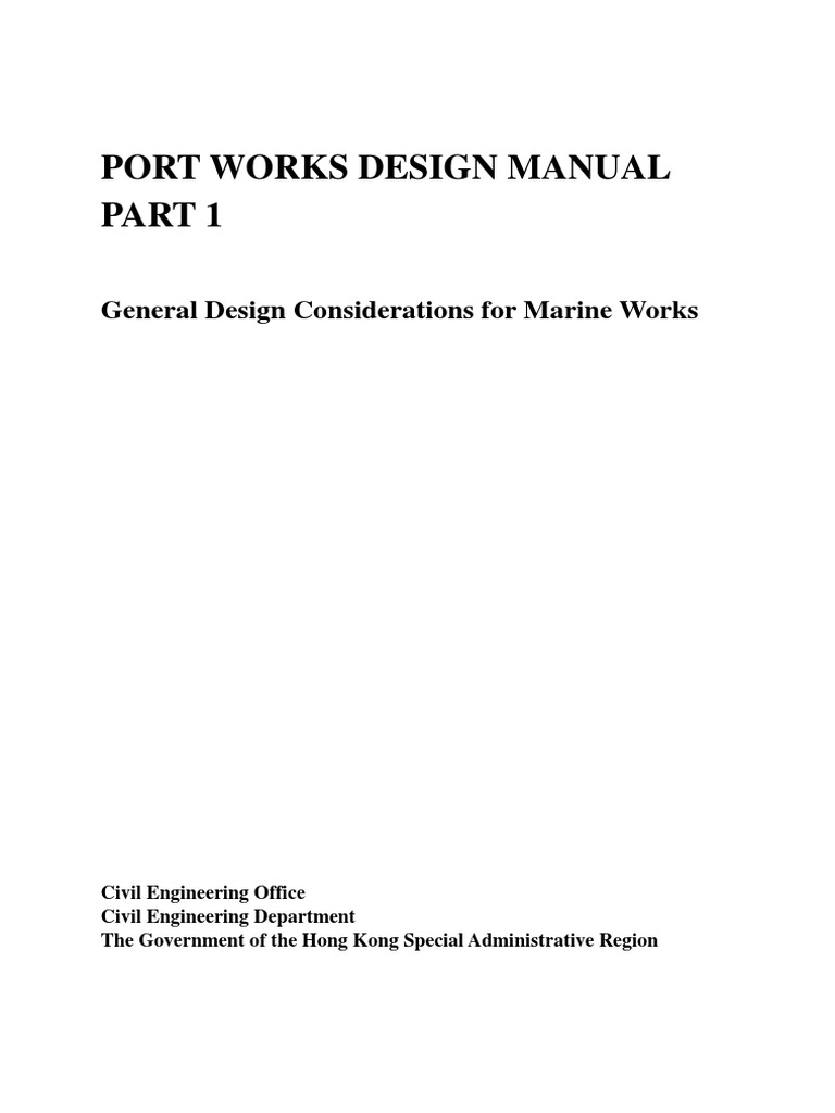 Port Works Design Manual Part 1 PDF | PDF | Tide | Spectral Density