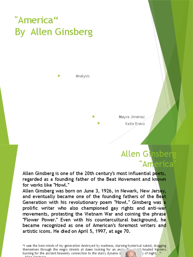 America Poem | Allen Ginsberg | Beat Generation
