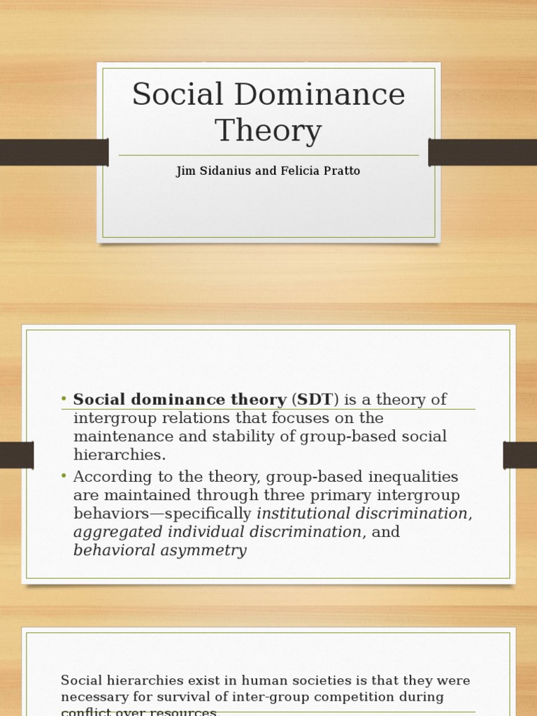 Social Dominance Theory | PDF