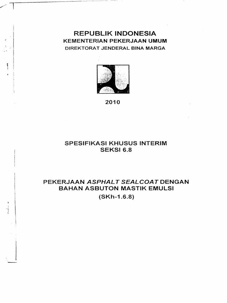 Spek Khusus Seal Coat | PDF