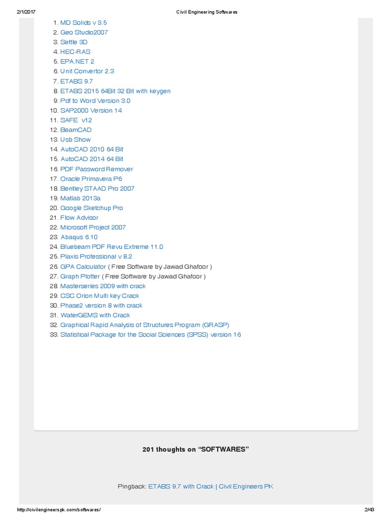 Civil Engineering Softwares | PDF