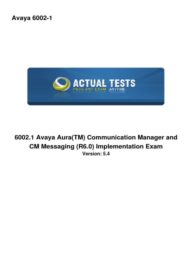 Avaya 6002-1 | PDF | Session Initiation Protocol | Computer Network