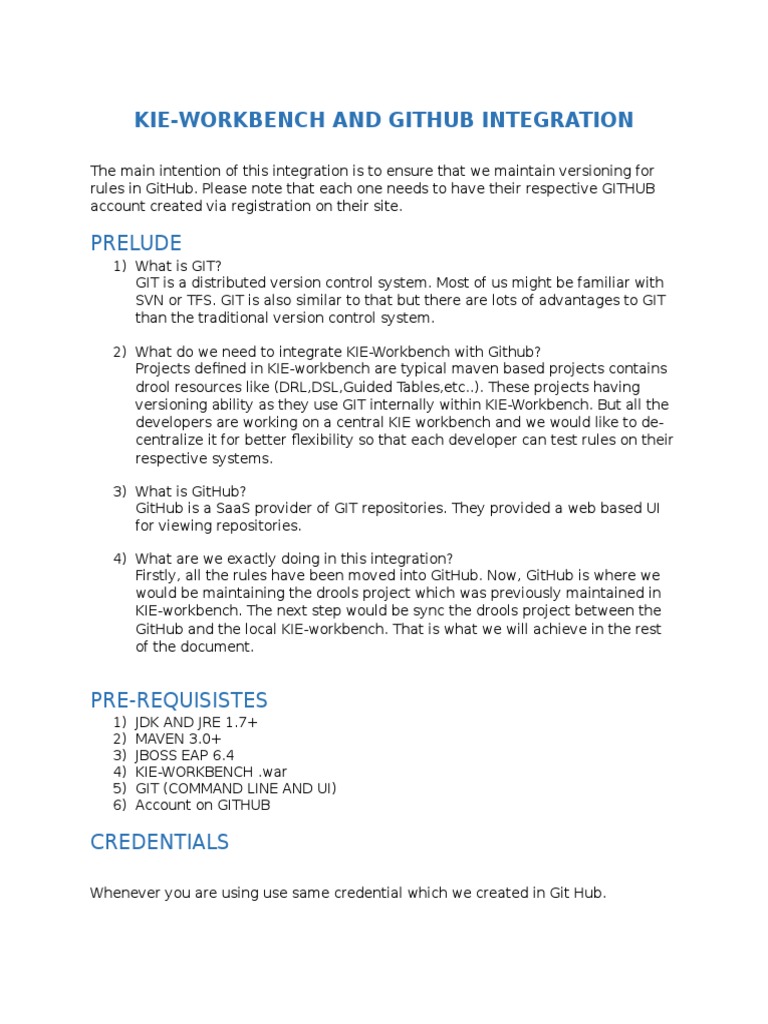 Kie Workbench Github Integration | PDF | Version Control | Information Technology Management