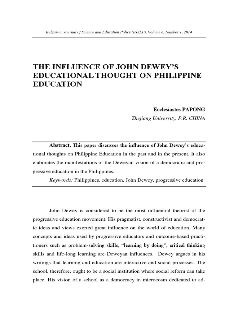 John Dewey | PDF | Inquiry Based Learning | Curriculum