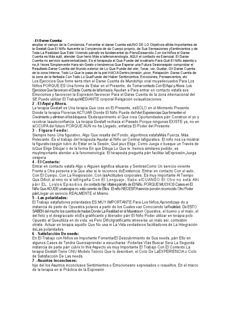 El Darse Cuenta | PDF | Terapia Gestalt | Sueño