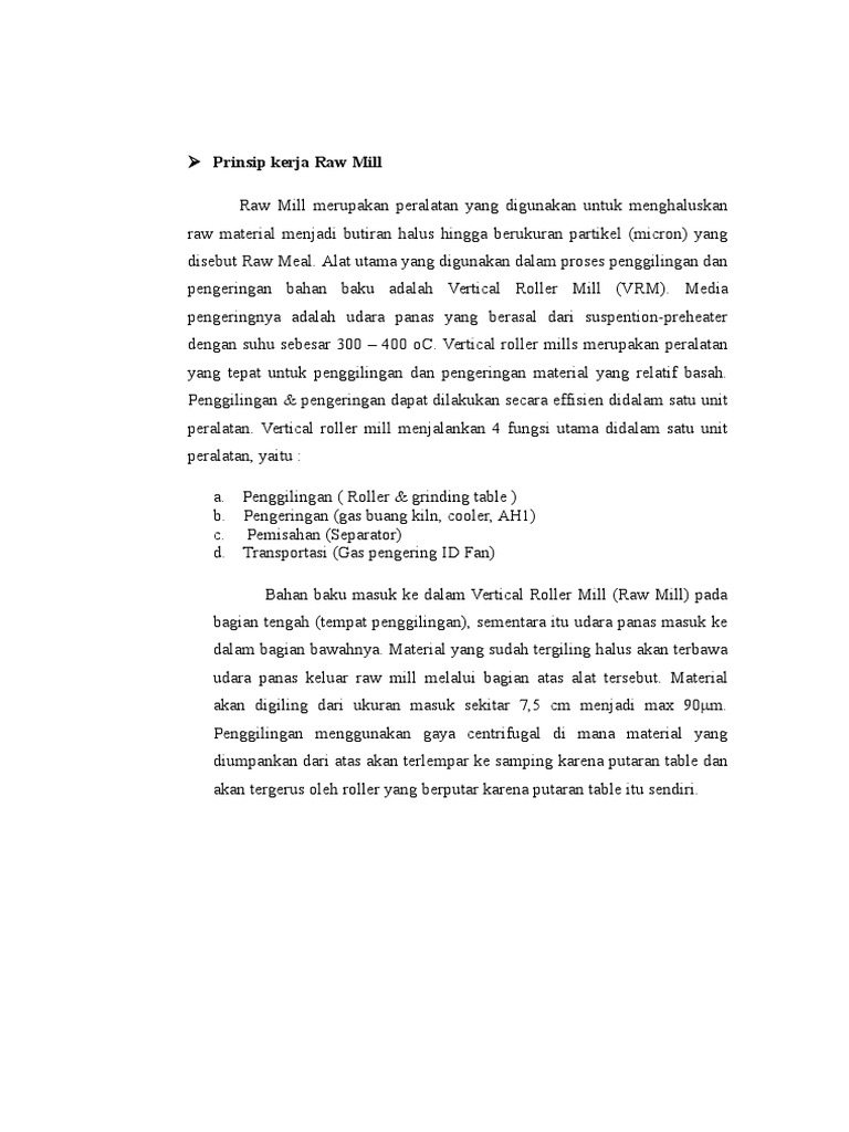Prinsip Kerja Raw Mill | PDF