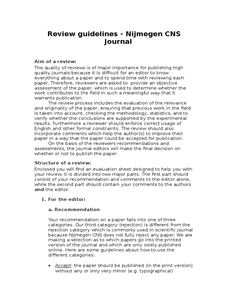 Review Guidelines | PDF | Evaluation | Psychological Concepts