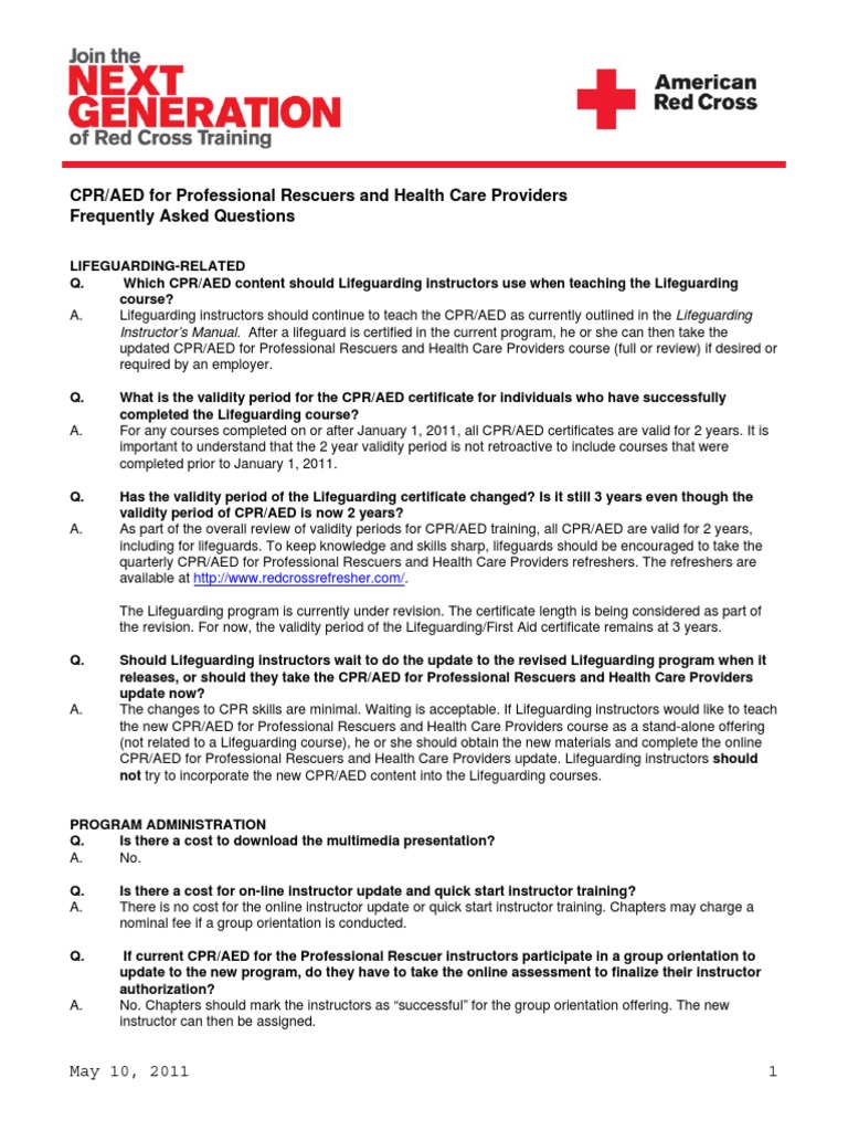 CPR/AED for Professional Rescuers and Health Care Providers Frequently ...