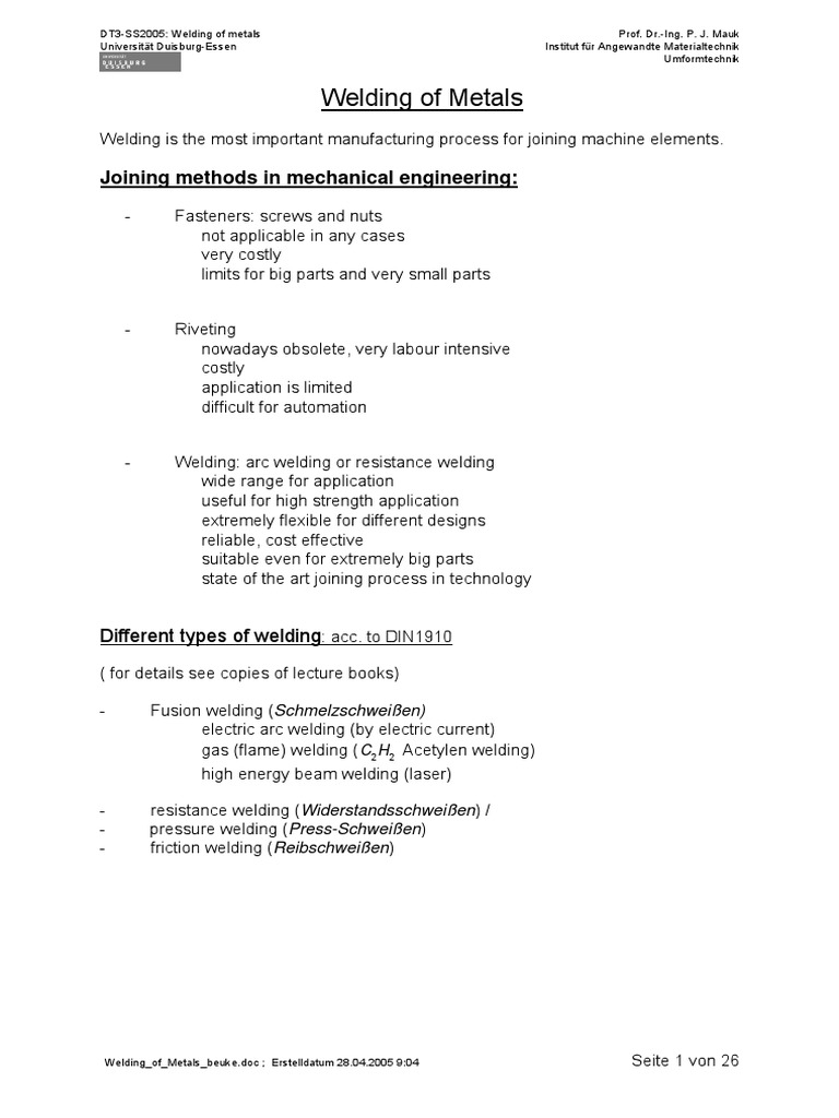 Lec Dt3 Welding of Metals | PDF | Welding | Construction