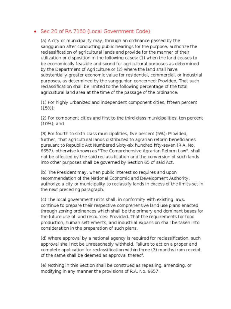 Sec 20 of RA 7160 (Local Government Code) | PDF | Public Sphere ...